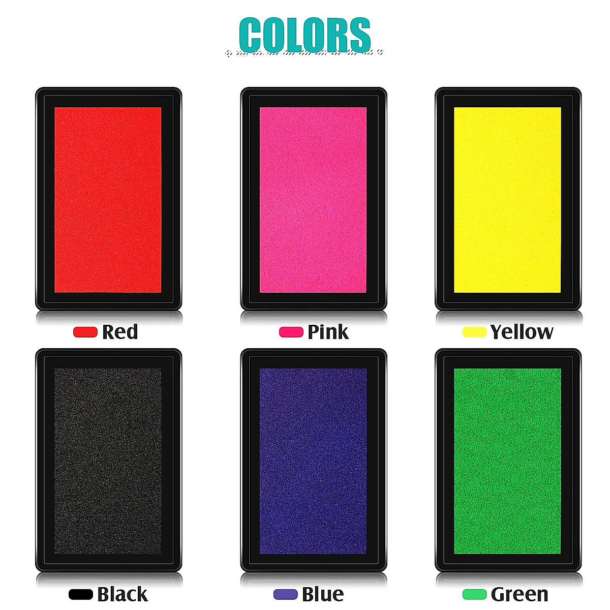 Outus 6 Pieces Reusable Ink Pad for Baby Footprint Ink Pad Handprint Paw Print, Non-Toxic Ink Pad, Feet and Hands Stamp for Boys and Girls Valentine's Day Christmas New Year, 6 Colors (Fresh Color)