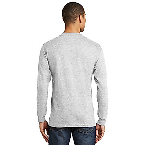 Hanes 6.1 oz. Long-Sleeve Beefy-T, Large, ASH
