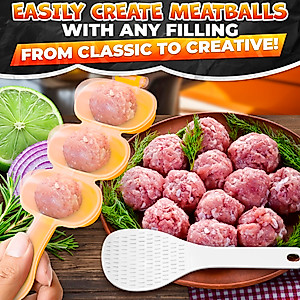 Rice Ball Mold with Spatula - DIY Sticky Rice Molds Large Ball Mold Kitchen Tool Rice Ball Maker Shake with Mini Rice Scoop - Rice Roll Shaker Ball Maker Rice Ball Maker Shake for Kids