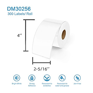 Labelebal 12 Rolls Compatible 2-5/16" x 4"(59 mm x 101 mm) Direct Thermal Labels Replacement for DYMO 30256 Postage Address Shipping Compatible for DYMO & Rollo & Zebra Printer (300 Labels/Roll)