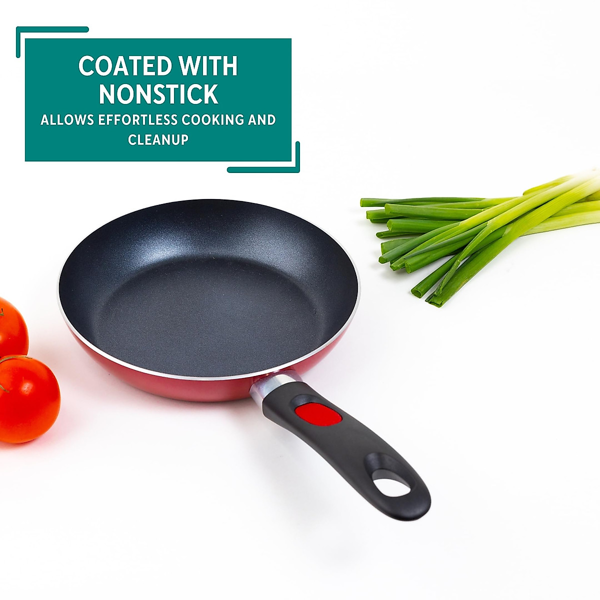 Mirro A79602 Get A Grip Aluminum Nonstick Fry Pan Cookware, 8-Inch, Red -