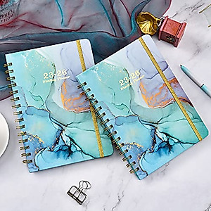 Monthly Planner 2023-2026 - 3 Year Monthly Planner 2023-2026 with Monthly Tabs, Jul. 2023 - Jun. 2026, 6.3" x 8.4", 2023-2026 Monthly Calendar with Flexible Cover, 27 Note Pages & Tabs, Inner Pocket - Green