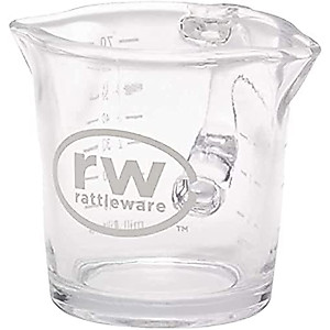 Rattleware 3-Ounce Espresso Shot Glass Pitcher, Double Spouted Shot Glass, Genuine Barista Measuring Cup