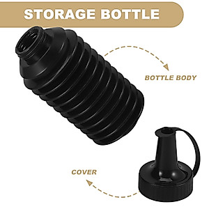 Vaguelly Bullets Beads Bottle, 600ml Foldable Gel Ammo Bottle Holder Blaster Refill Container Liquid Toy Bead Holder Storage Darkroom Chemical Bottles for Outdoor Game, 20.00X8.00X8.00CM, Black