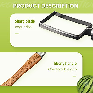 2 In 1 Stainless Steel Fruit Cutter, 2024 New Portable Dual Head Watermelon Cutter Slicer Tool, Stainless Steel Watermelon Fork Slicer Cutter for Summer Family Party Camping (Wood*2)