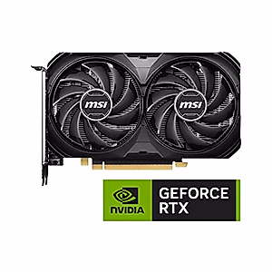 MSI Gaming GeForce RTX 4060 Ti 8GB GDRR6 128-Bit HDMI/DP Nvlink TORX Fan 4.0 Ada Lovelace Architecture Graphics Card (RTX 4060 Ti Ventus 2X Black 8G OC)