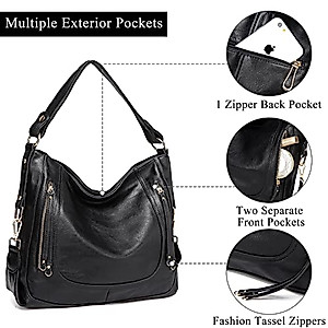 Kasqo Hobo Bags for Women,Large Ladies Purses and Handbags Vegan Leather Shoulder Bags Fashion Satchel Bag Tote Bags