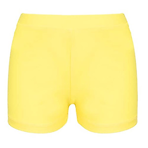Kaerm Kids Girls Summer Dance Cycling Hot Pants Shorts Gymnastics Dancewear Workout Sportwear Yellow 8 Years