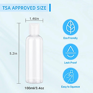 TSA Approved Travel Bottles Set for Toiletries Squeeze Size Container Kit Portable Leak Proof Refillable Cosmetic Airplane Essential Shampoo Hair Conditioner Body Lotion Bath Shower Gel