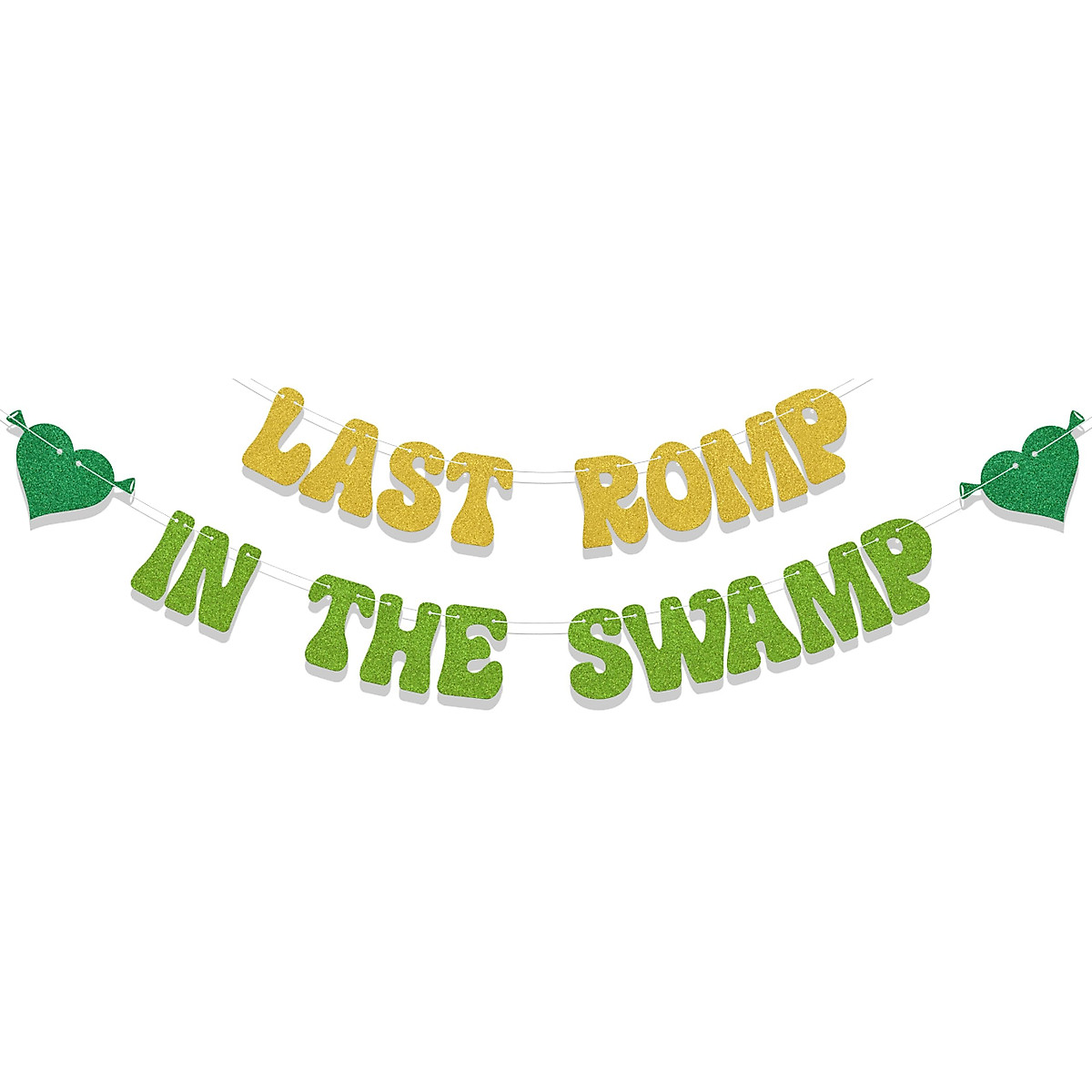Last Romp in The Swamp Banner,Swamp Theme Party Decor,Bachelorette Party Decorations,Funny Swamp Bridal Shower Party Decor Supplies Gold & Green