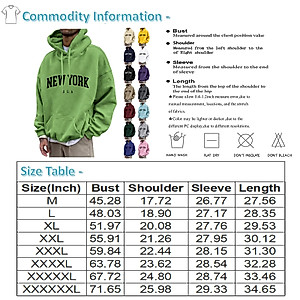 Men's Oversized Pullover Letter Print Graphic Hoodies Long Sleeve Casual New York Sweatshirt with Pocket Mens Pockets Hoodie Black Hoodies Men Trendy Clothes For Men,(Khaki,6XL)
