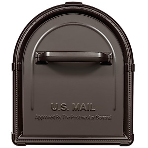 Architectural Mailboxes Hillsborough Galvanized Steel Post Mount Mailbox, Compatibility Code J, 5593RZ-CG, Rubbed Bronze, Large Capacity