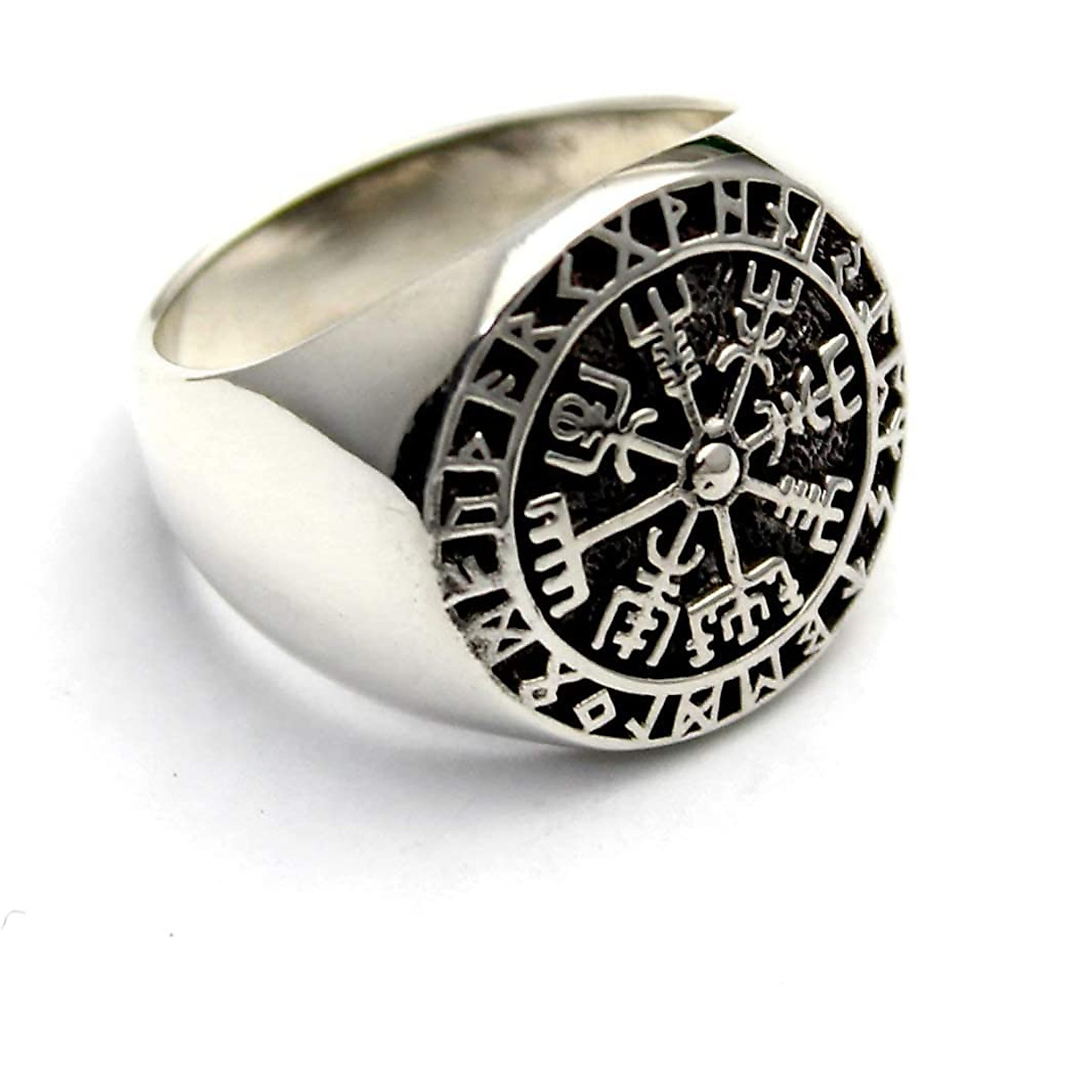 COSUMOSU Sterling Silver Viking Compass Vegivisir Ring (10)