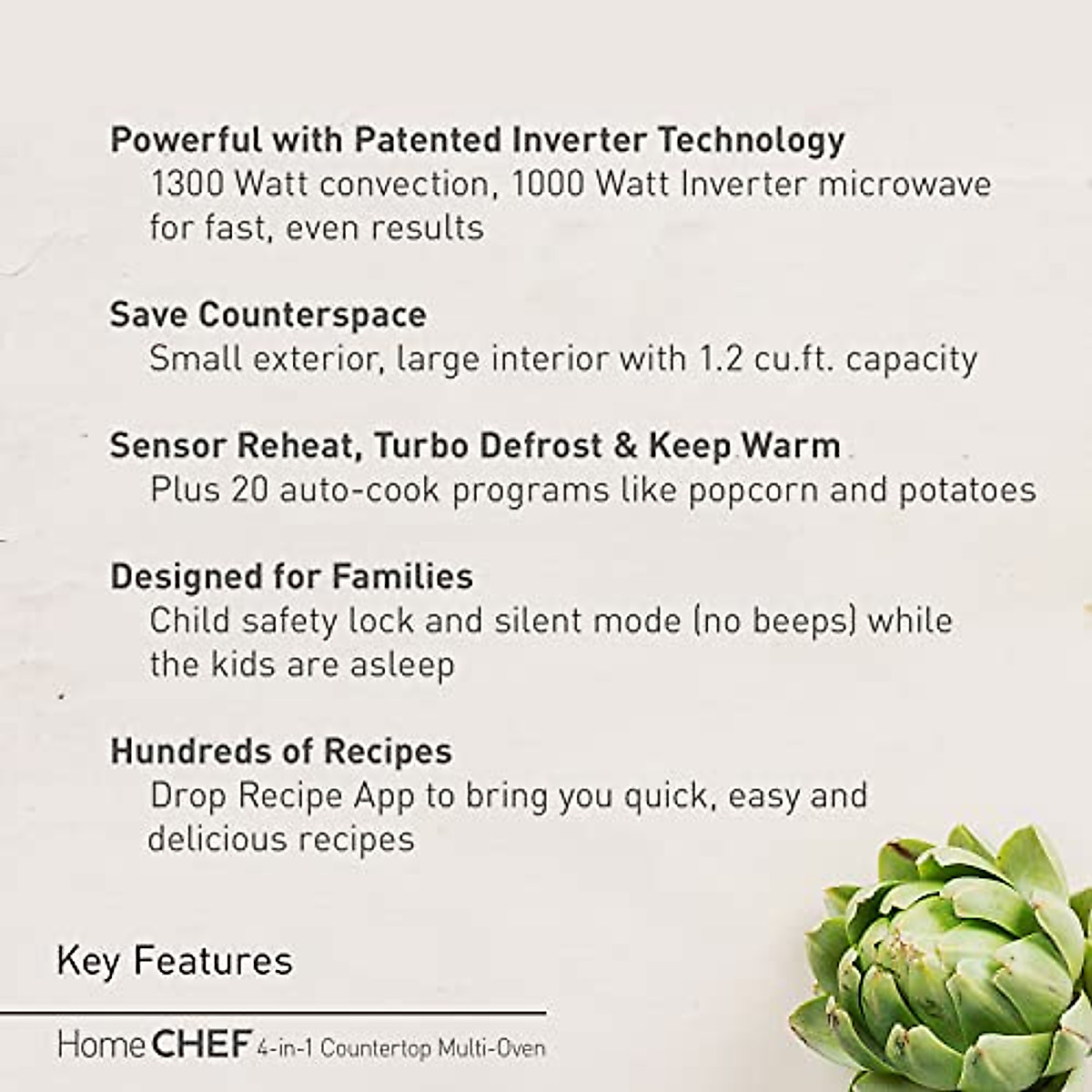 Panasonic HomeChef 4-in-1 Microwave Oven with Air Fryer, Convection Bake, FlashXpress Broiler, Inverter Microwave Technology, 1000W, 1.2 cu ft with Easy Clean Interior - NN-CD87KS (Stainless Steel)