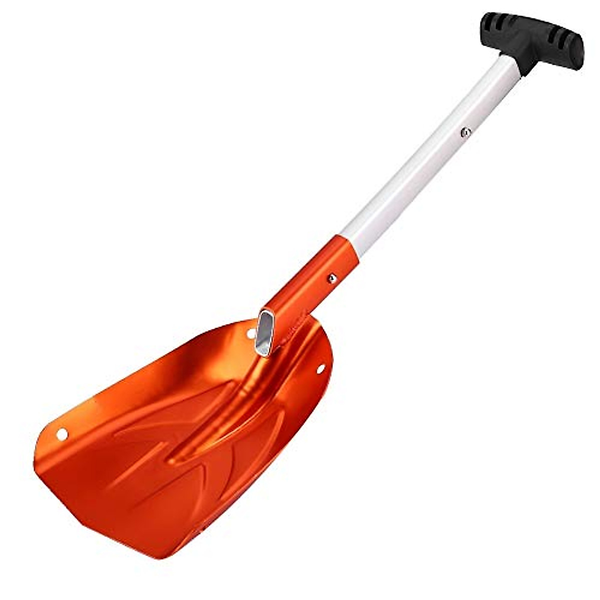 MAGT Backcountry Snow Shovel Winter Snow Shovel, Aluminum Alloy Detachable Telescopic Winter Snow Ice Shovel Outdoor Kit Tool with Non-Slip Handle Orange