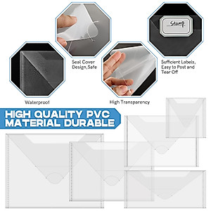 Briartw 10 PACK Storage Bag,Resealable Plastic Envelopes Pockets for Cutting Dies Stencil Crafts Organizer Holder,7x10"Clear Storage Envelopes for Clear Stamp,Die Cuts,scrapbook Paper