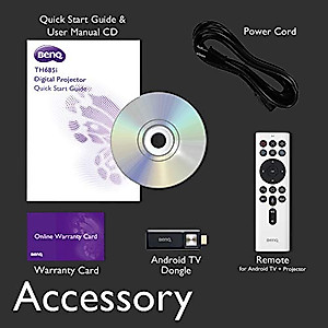 BenQ TH685i 1080p Gaming Projector Powered by Android TV - 4K HDR Support - 120hz Refresh Rate - 3500lm - 8.3ms Low Latency - Enhanced Game Mode - 3 Year Industry Leading Warranty