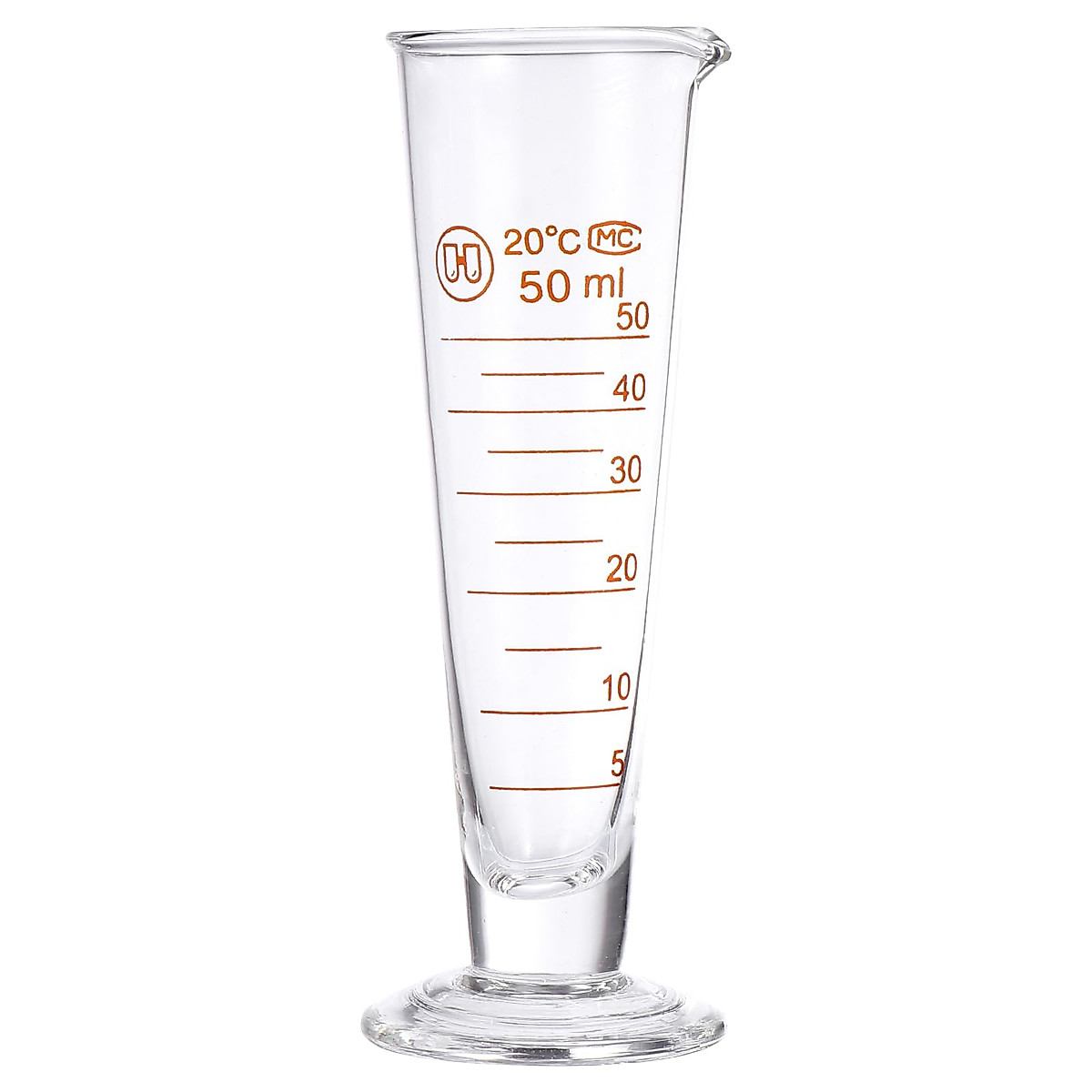 Lab Graduated Measuring Cup, Cup With Spout Wide Mouth Glass Beaker Liquid Dispenser Measuring Cylinder Experiment Tool for Science