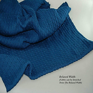 Neotrims Cable Twist Knit Fabric, Selvedge Edge 14 Colours, Knitted Sweater Style Cotton Feel Material. Superb Cloth for Apparel, Accessories and to Make Baby Wraps Blankets. Navy Blue, 1 Meter