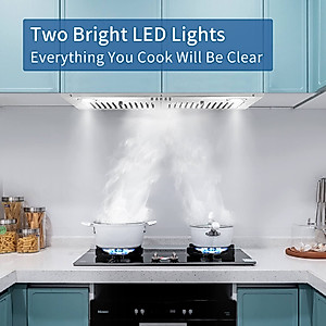 Zomagas Range Hood Insert 30 inch,Stainless Steel Kitchen Vent Hood 600CFM,Built-in Kitchen Stove Hood w/Front Button Controls and Front LED Lights,Baffle Filters,Ducted/ductless Convertible Duct