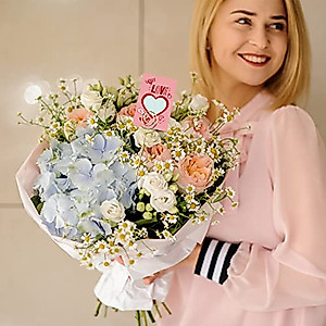 KIMOBER 30PCS Metal Floral Place Card Holder,13.4 Inch Golden Round Wire Flower Picks Photo Memo Clips Gift Card Holder for Flower Arrangements,Wedding and Birthday Party