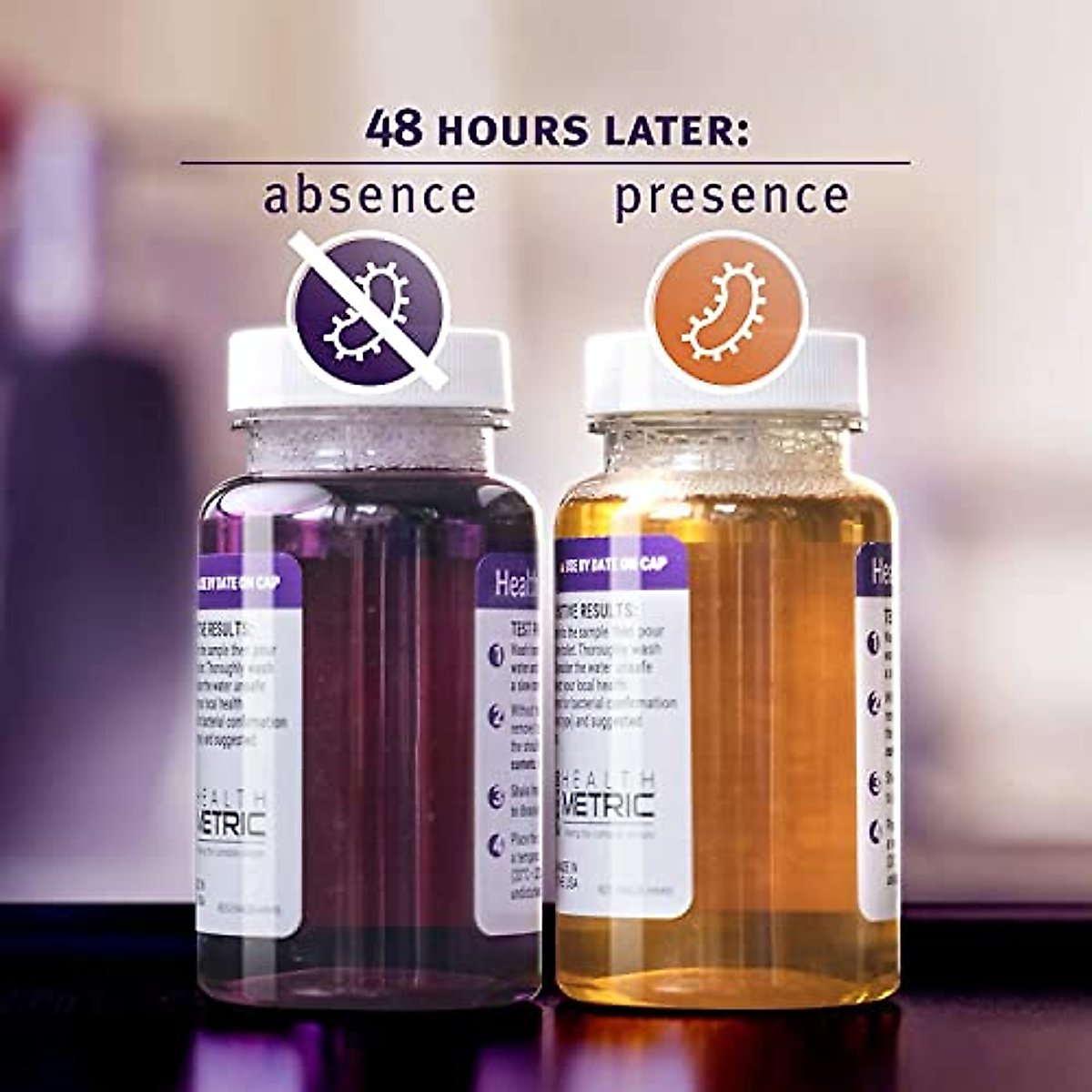 Coliform Bacteria Test Kit for Drinking Water - Easy to Use 48-Hour Water Quality Testing Kit for Home Tap & Well Water | EPA Approved Testing Method | Made in The USA | Incl. E Coli | 2-Pack
