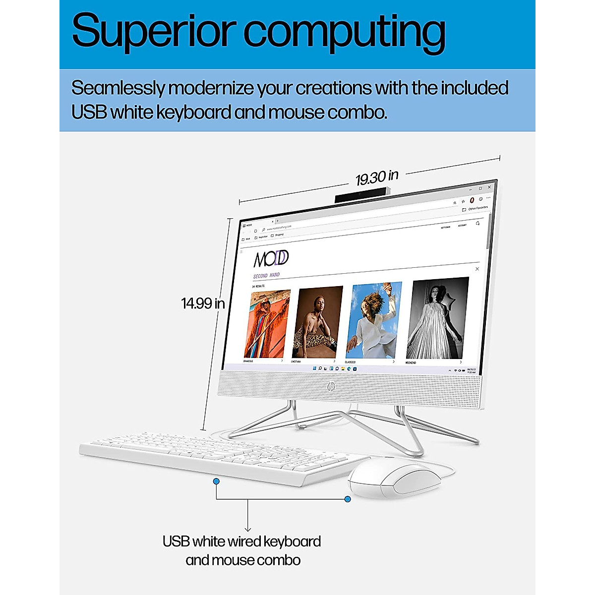 HP All-in-One 21.5" FHD Desktop Computer Newest, 16 GB RAM, 1TB PCIE SSD, AMD Athlon Gold 3150U, Radeon Graphics, HDMI, Camera, Windows 11 H w/GM Accessories, Black