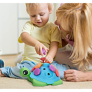 Hexie Turtle Fine Motor Skills Toys - for 2 Year Old | Unique Toy Gift for Toddler, with Numbers and Pegs for Learning and Occupational Therapy | Montessori Toys for Ages 1-3