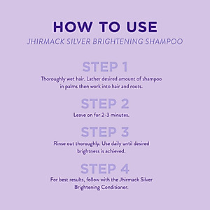 jhirmack Silver Brightening Purple Shampoo Set of 2 for all types of silver, grey, and blonde hair
