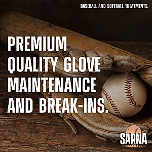 SARNA BASEBALL Glove Leather Conditioner Cream - Use on Baseball Gloves, Softball Gloves, and Other Leather Sports Equipment (4.0 oz) - Made in USA!