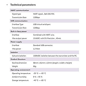 USB Hart Modem Hart Transmitter Hart Communicator with Built in 24V DC Input Hart Communicator 475 375