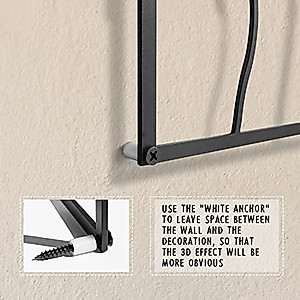 Pinetree Art Black Abstract Metal Wall Art 3D Textured Metal Wall Sculptures Modern Hollow Out Design Metal Wall Decor for Home Living Room Office Dining Ready to Hang (Abstract-Black)