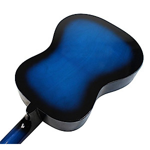 YMC 38" Blue Beginner Acoustic Guitar Starter Package Student Guitar with Gig Bag,Strap, 3 thickness 9 Picks,2 Pickguards,Pick Holder, Extra Strings, Electronic Tuner -Blue