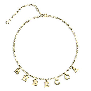 Custom Choker Name Necklace, Space Letter Necklace, Custom Necklace, Initial Necklace, Personalized Letter Necklace, Personalized Gift (Silver Finish, Sterling Silver), 22 inches chain length