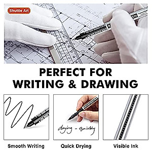 Shuttle Art RollerBall Pens, 25 Pack(21 black 2 blue 2 red) Fine Point Roller Ball Pens, 0.5mm Liquid Ink Pens for Writing Journaling Taking Notes School Office