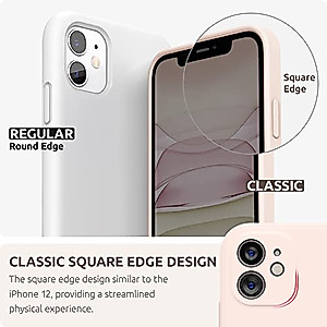 SURPHY Square Design for iPhone 11 Case with Camera Protection, Straight Edge Slim Design, Liquid Silicone Phone Case for iPhone 11 6.1 inches, Light Pink
