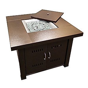 AZ Patio Heaters GS-F-PC Propane Fire Pit, 40,000 BTU, Square, Antique Bronze Finish