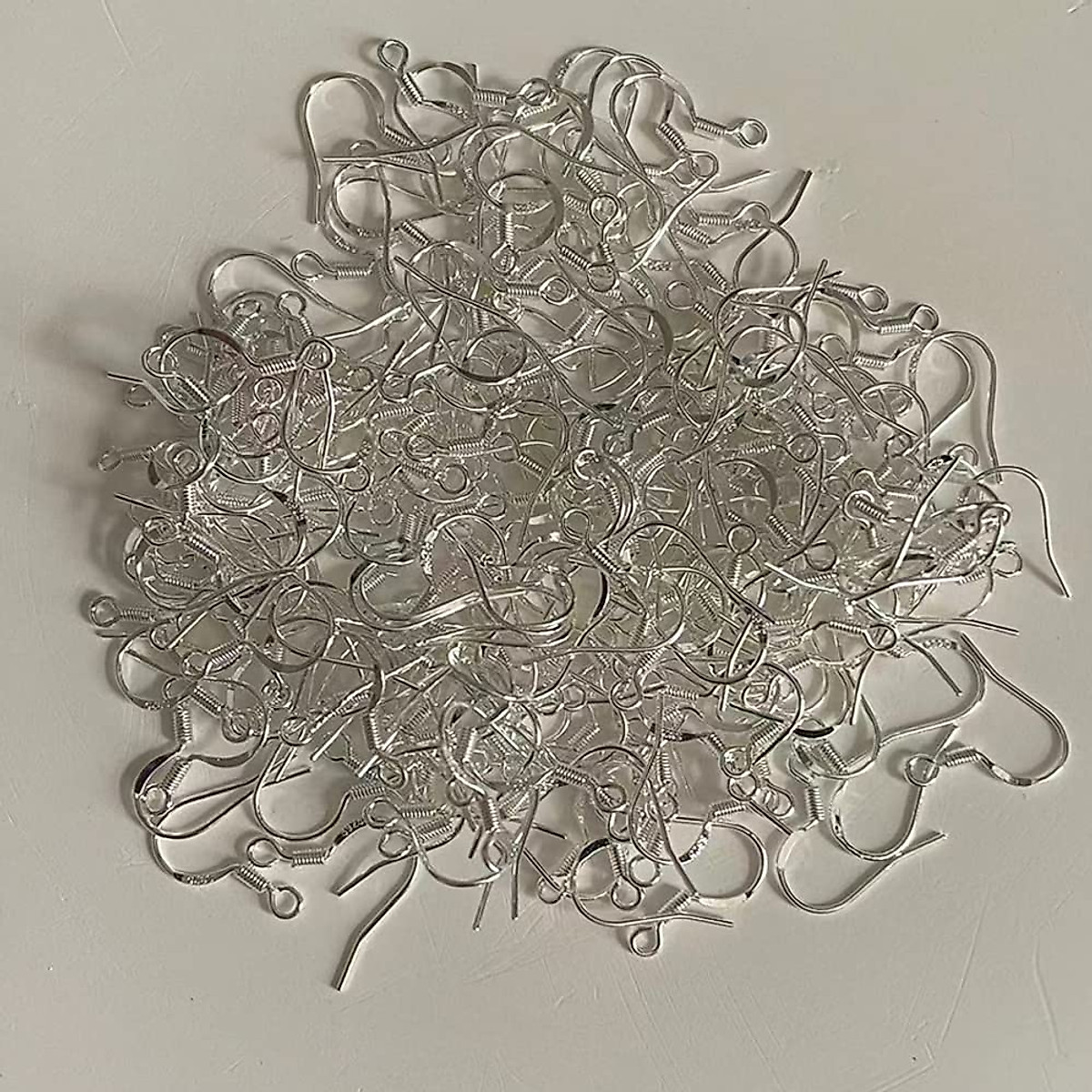 200 PCS/100 Pairs 925 Sterling Silver Earring Hooks Hypoallergenic Silver Ear Wires Fish Hooks with 100 PCS Clear Silicone Earring Backs and 100 PCS Jump Rings for DIY Jewelry Making