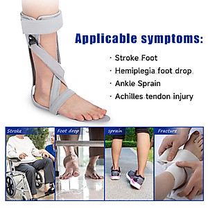 Tairibousy AFO Brace Lightweight Ankle Foot Orthosis Foot Drop Brace AFO Rehabilitator for Drop Foot, Stroke, Hemiplegia (M-Right)