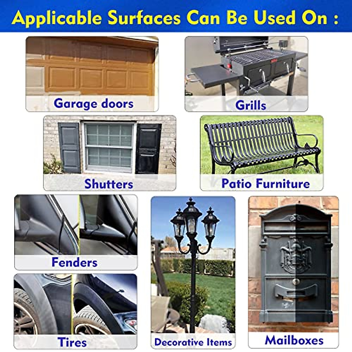 RENOVADOLT Outdoor Color Restorer 16.5oz Plastic Vinyl Shutter Restorer Faded Sun-Damaged and Oxidized Possessions and Protects from Future Wear