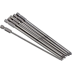 Yakamoz 6Pcs 1/4 Hex Shank Magnetic Cross Phillips Screw Head Screwdriver Bits Set Power Tools | 5.9-Inch Length