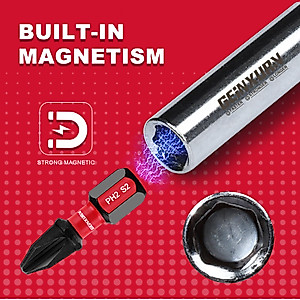 Geinxurn 9Pc Cr-V Screwdriver Bit Holders, Extension Socket Drill Bit Magnetic Holder Hex Shank Quick-Change Drill Bit Guide (2.5”3”6”)