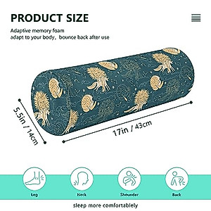 Vnurnrn Sun Moon Stars Galaxy Neck Support Pillow Round Neck Roll Bolster Cylinder Pillow Cervical Pillows Knee Pillow for Leg Knee Back Head Support for Adults Bedroom Camp Work