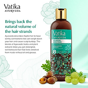 Vatika Ayurveda Volumizing Conditioner, 400ml - For Fine Hair, Contains Amla and Shikakai, Nourishes Scalp, Adds Volume and Shine