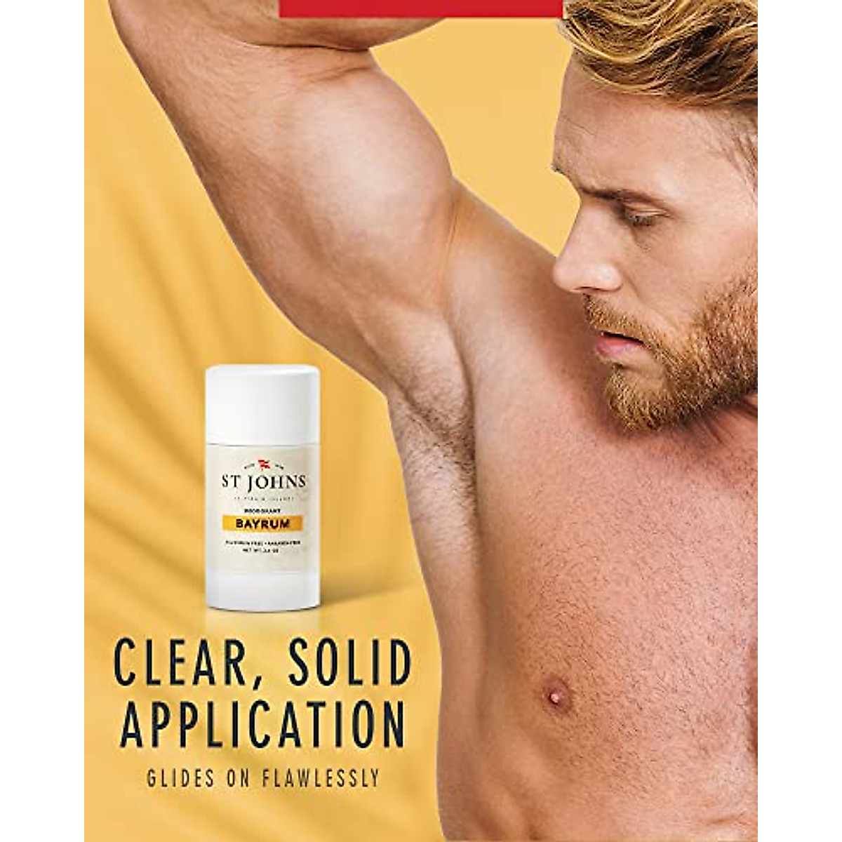 St Johns Bay Rum Aluminum Free Deodorant | Long-Lasting, Odor Resistant, & Soothing | Clear Deodorant Stick | Odor-Free Deodorant Made of Natural Compounds | Mens Bay Rum Deodorant (2.6 oz Stick)