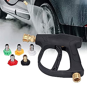 1/4in M22 High Pressure Washer Guns with 5 Nozzles Spray Hose Cleaner 3000PSI for Household