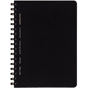 KOKUYO D Shaped Soft Ring Notebook, 5mm Grid Ruled, 70 Sheets, A6, Black, Japan Import (SU-SV457S5-D)