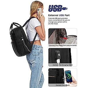 LOVEVOOK Laptop Backpack for Women 15.6 Inch Laptop Bag for Work Travel Computer Backpack with USB Port, Fashion Waterproof Backpack Purse Casual Daypacks, Black