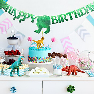 Dinosaur Happy Birthday Banner - Dinosaur Birthday Party Sign Decorations for Boys Kids Dino Theme Party Supplies