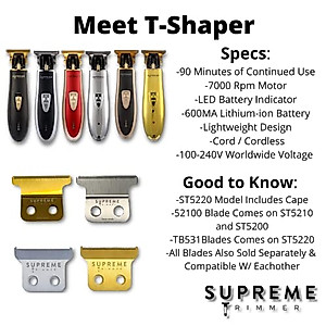 Supreme Trimmer 2-in-1 Hair Trimmer & Men's Foil Shaver | Electric Razor Barber Haircut Kit Mens Beard Trimmer ST5220 & STF602 | Black Bundle